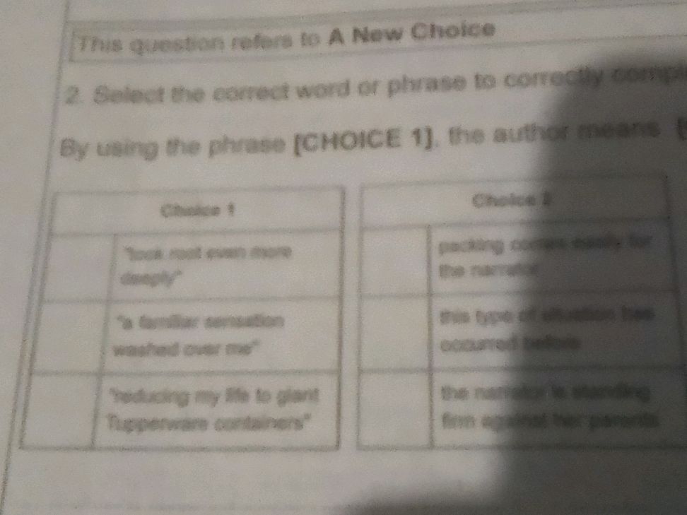 2. Select the correct word or phrase to | StudyX