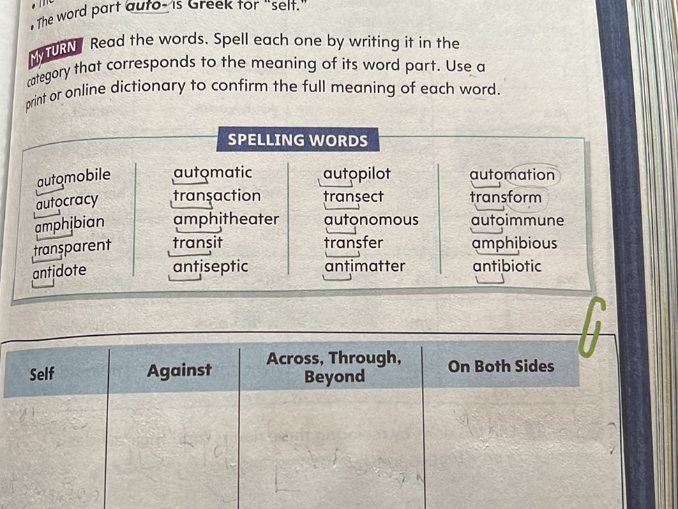 Read the words. Spell each one by writing it | StudyX