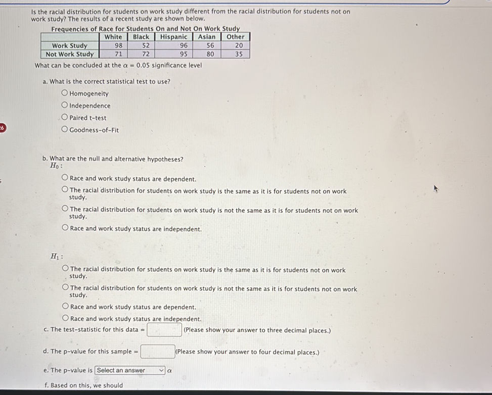 Is the racial distribution for students on | StudyX