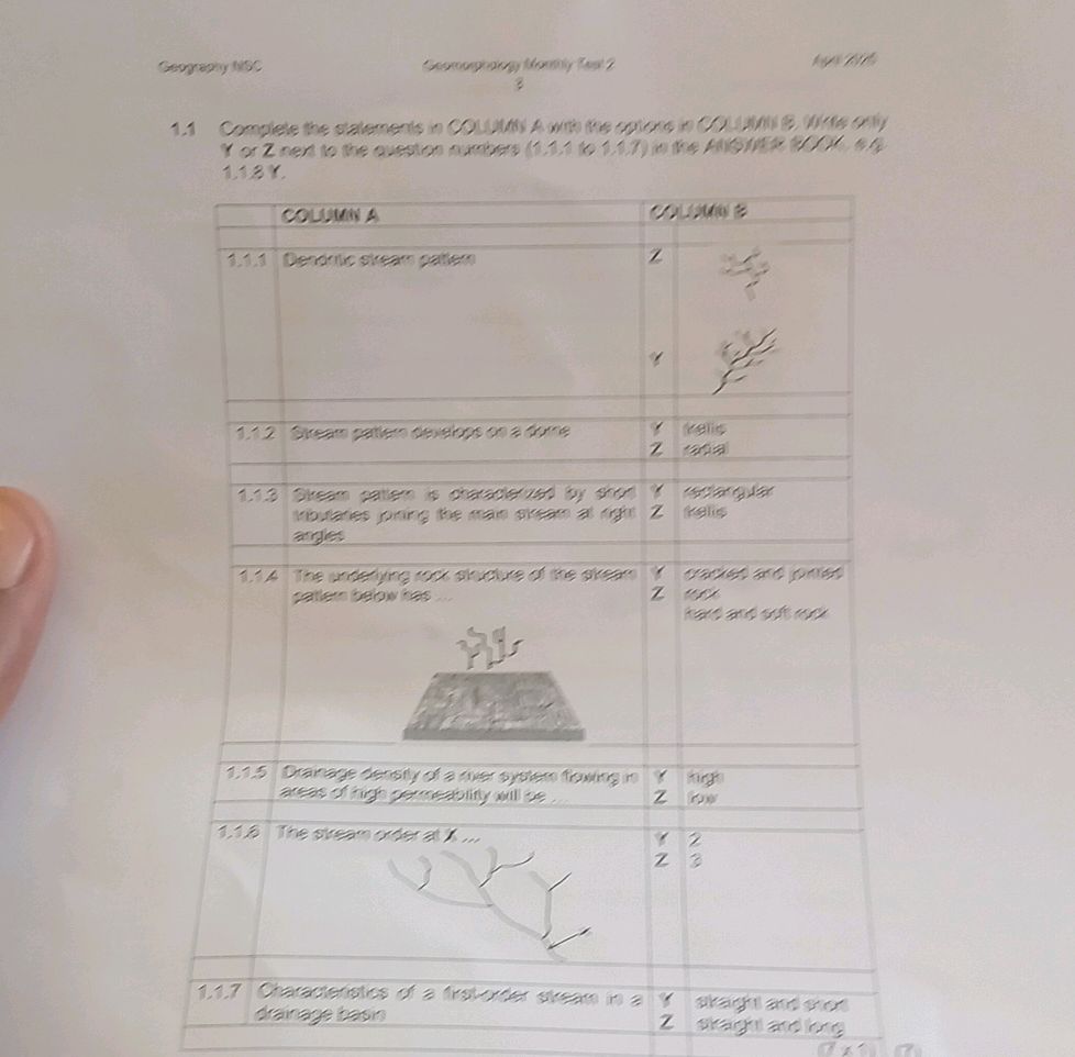 1.1 Complete the statements in COLUMN A with | StudyX