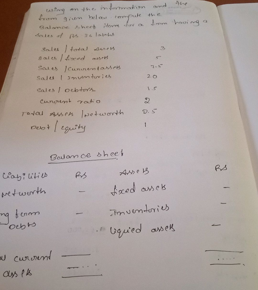 Using the information and the from given | StudyX