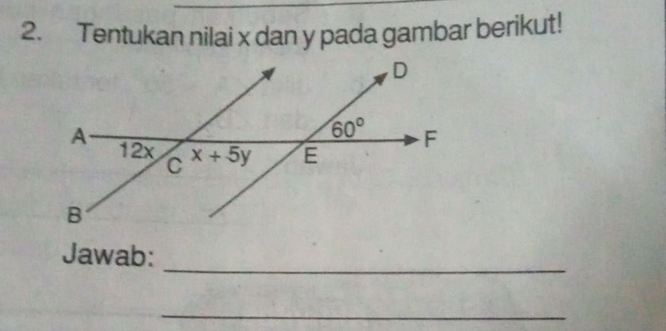 2. Tentukan nilai x dan y pada gambar | StudyX