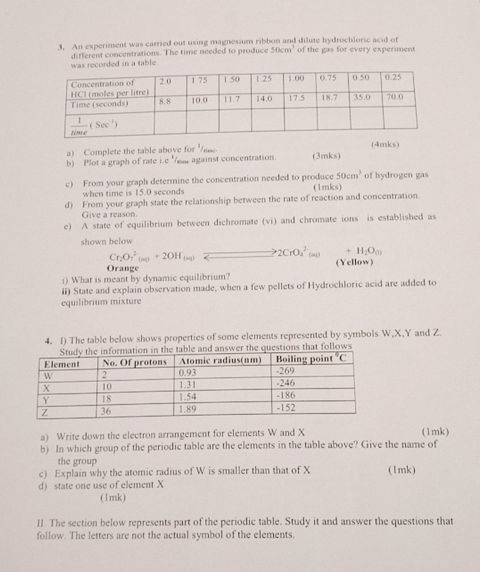 3. An experiment was carried out using | StudyX