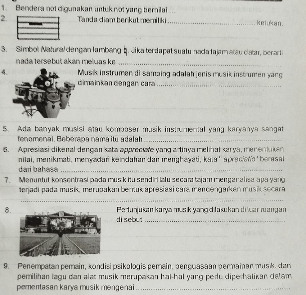 1. Bendera not digunakan untuk not yang | StudyX