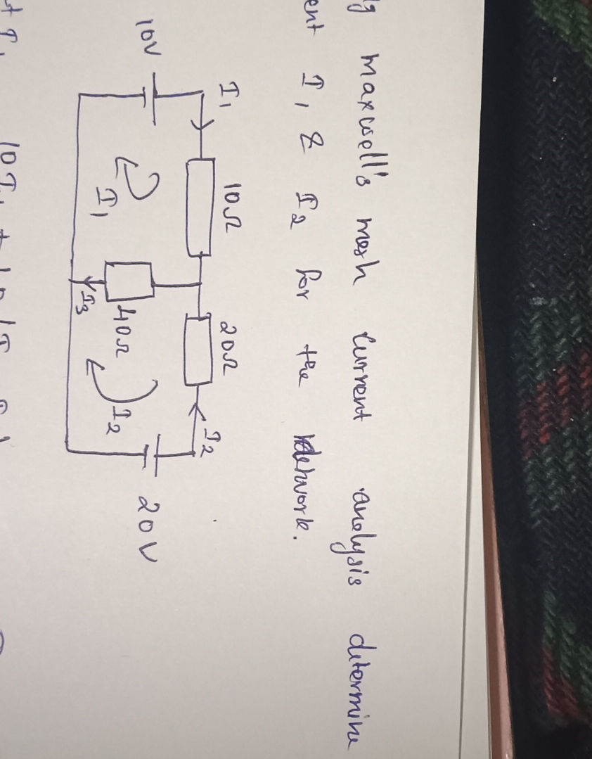 Using Maxwell's mesh current analysis | StudyX