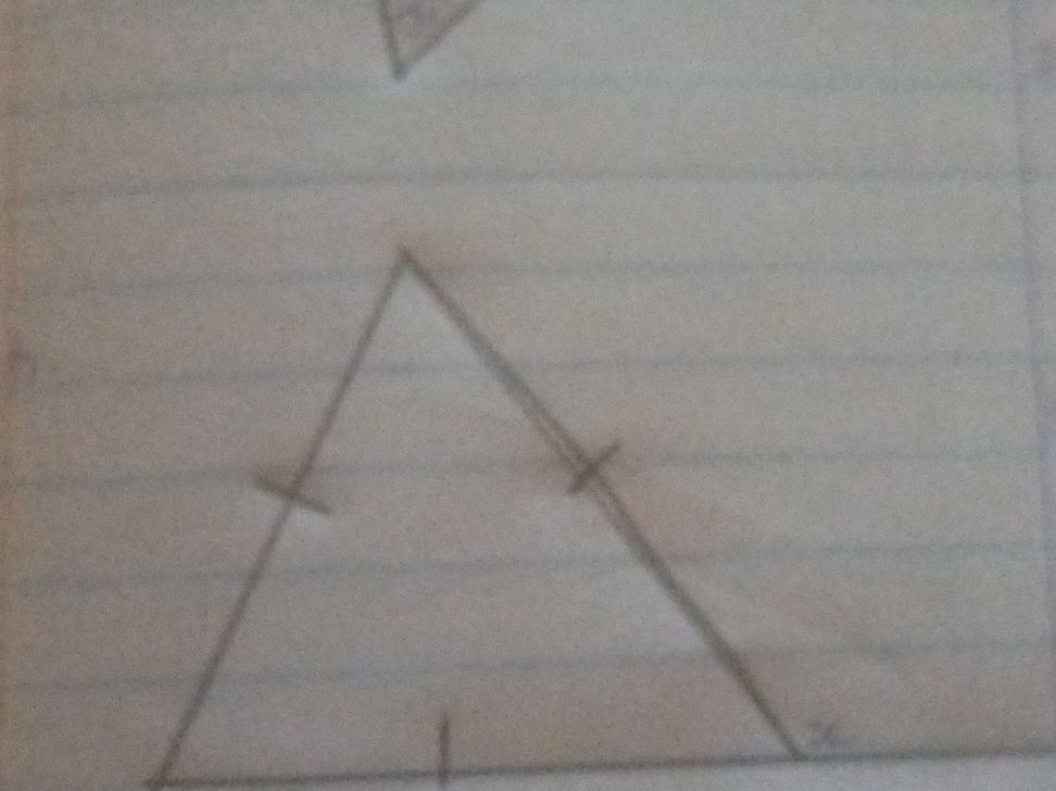 The image shows a triangle with markings | StudyX