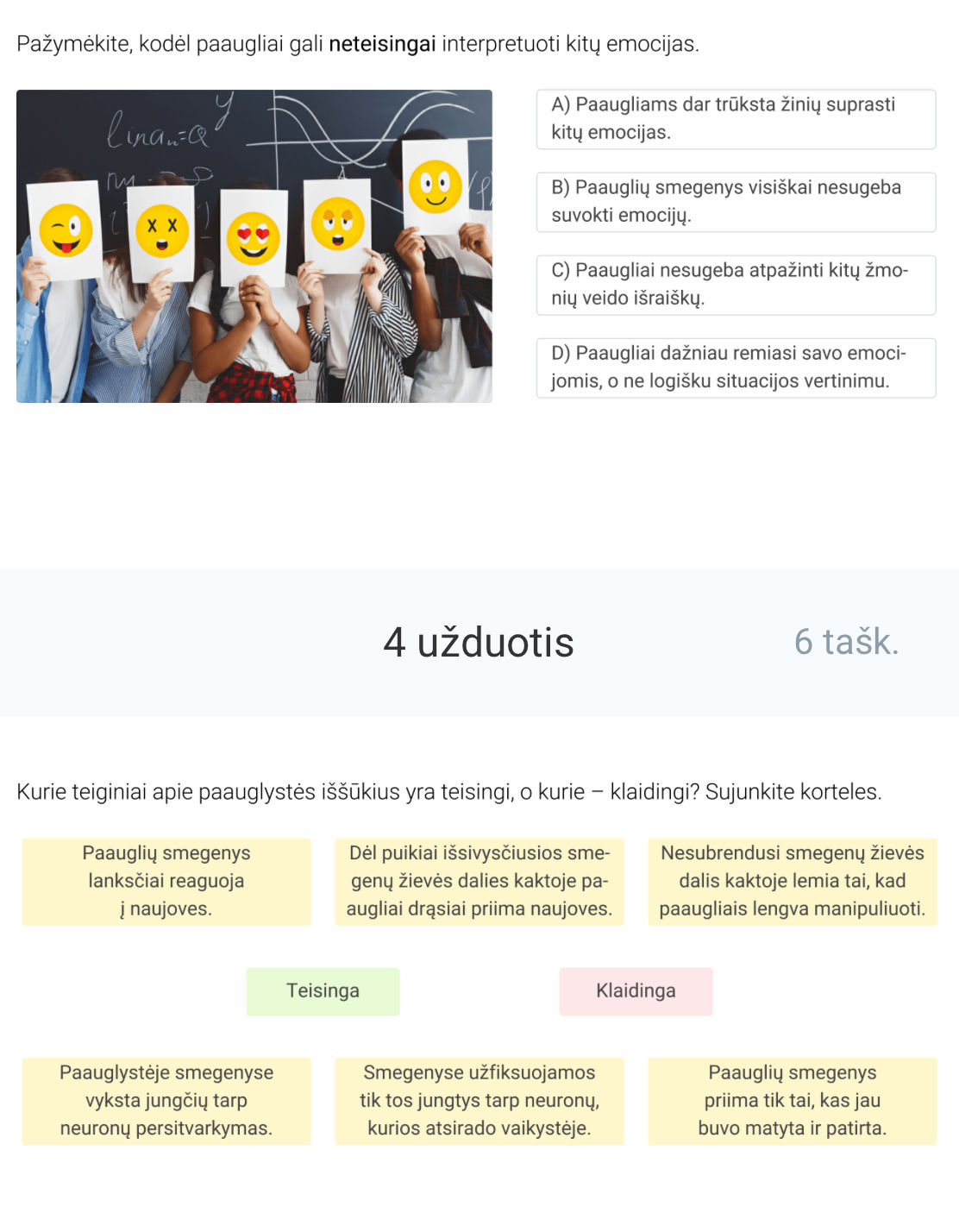 Pažymėkite, kodėl paaugliai gali neteisingai | StudyX