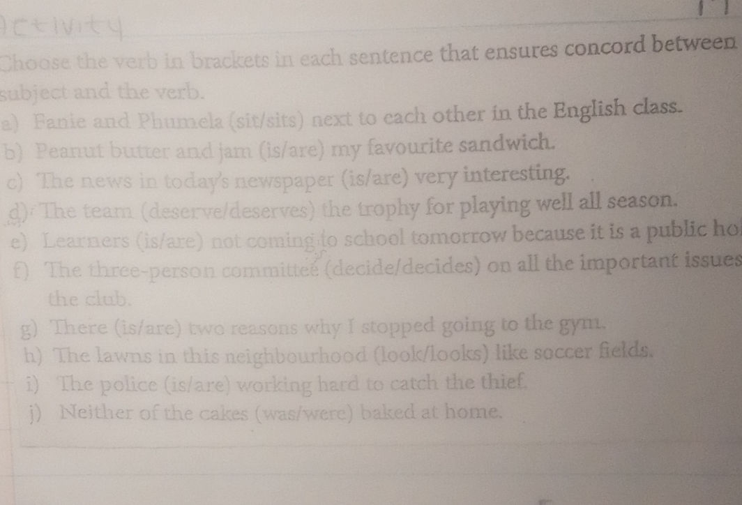 Choose the verb in brackets in each sentence | StudyX