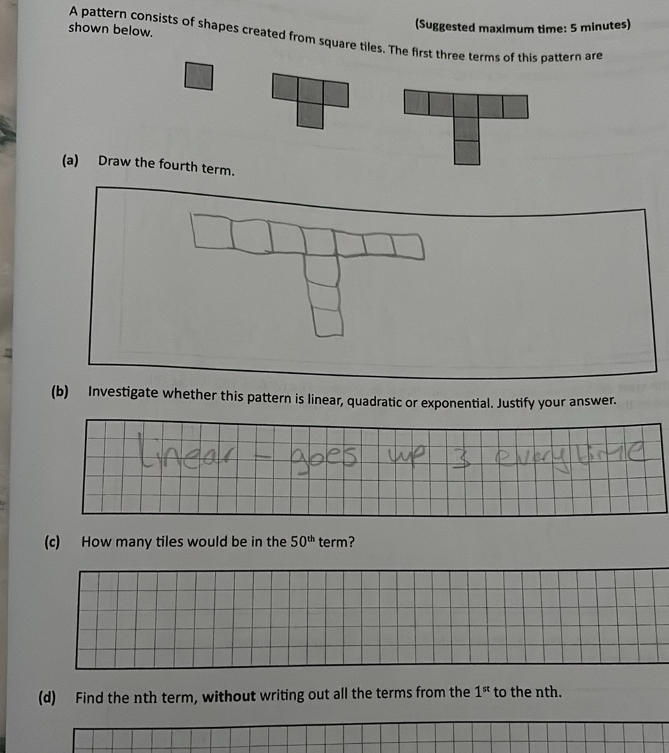 A pattern consists of shapes created from | StudyX