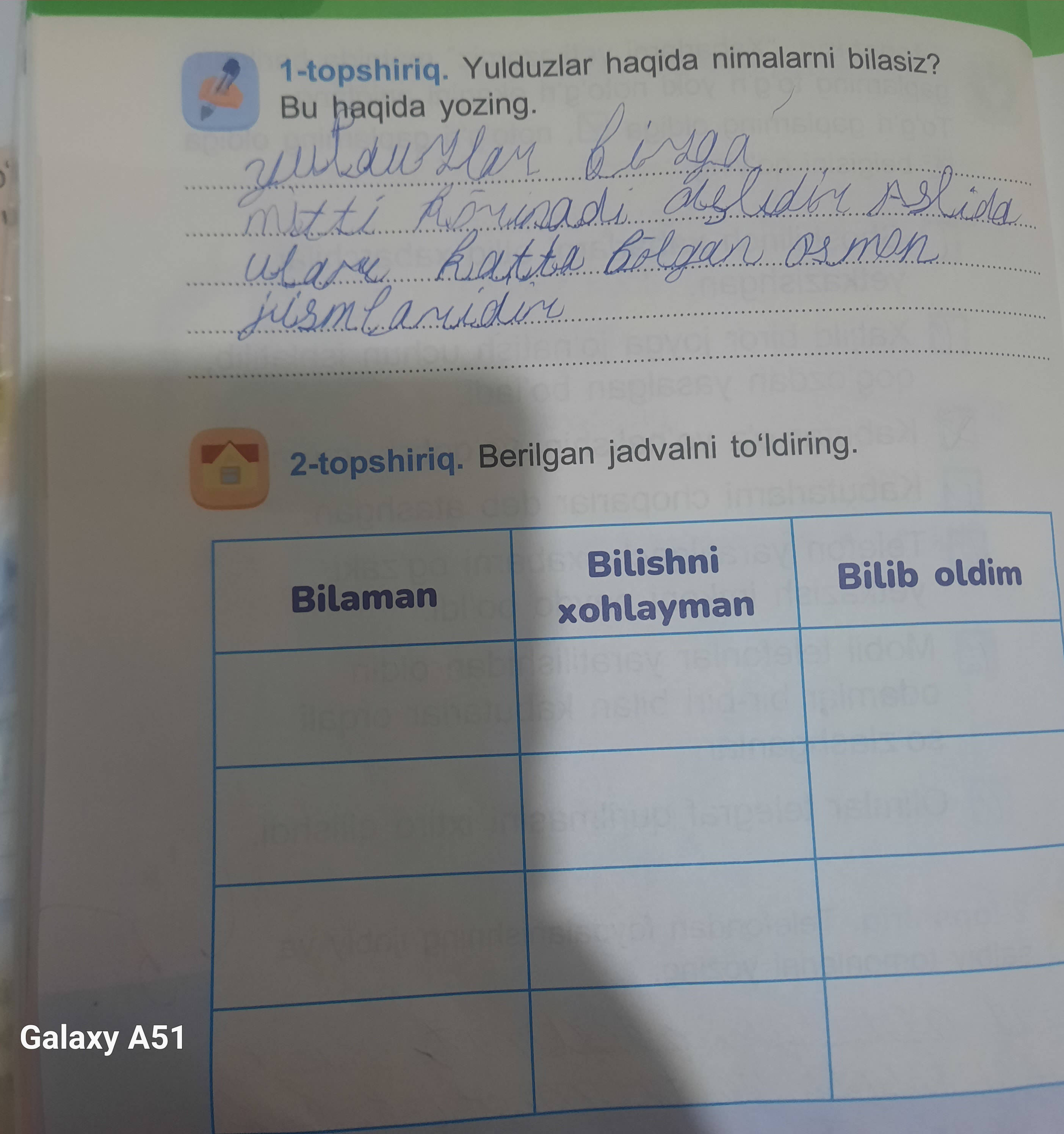 1-topshiriq. Yulduzlar haqida nimalarni | StudyX