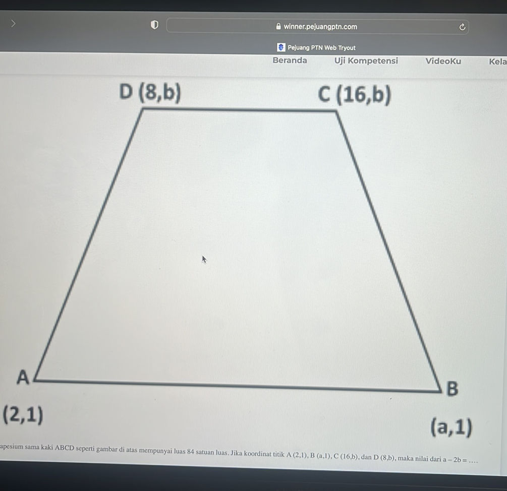 A trapezium ABCD as shown in the image has | StudyX