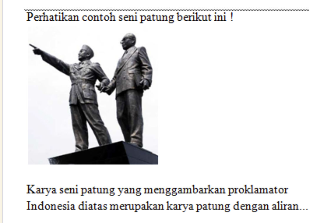 Perhatikan contoh seni patung berikut ini ! | StudyX