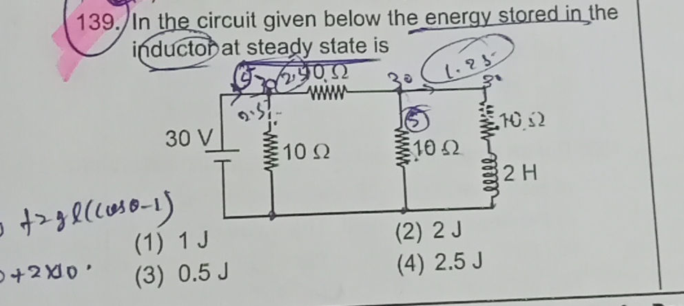 139. In the circuit given below the energy | StudyX