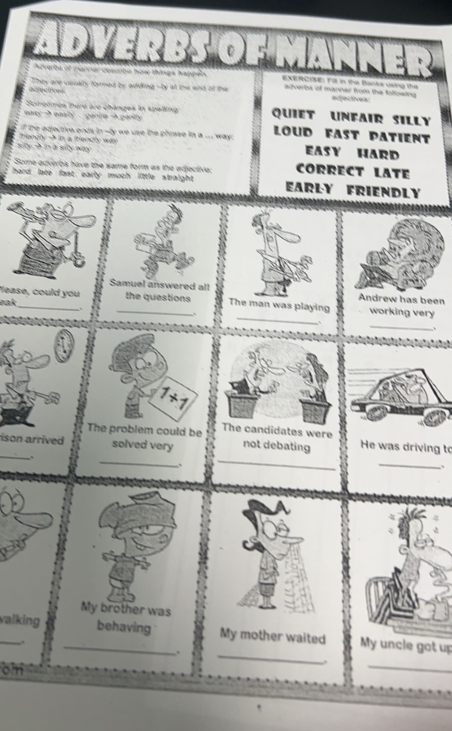 EXERCISE: Fill in the blanks using the | StudyX