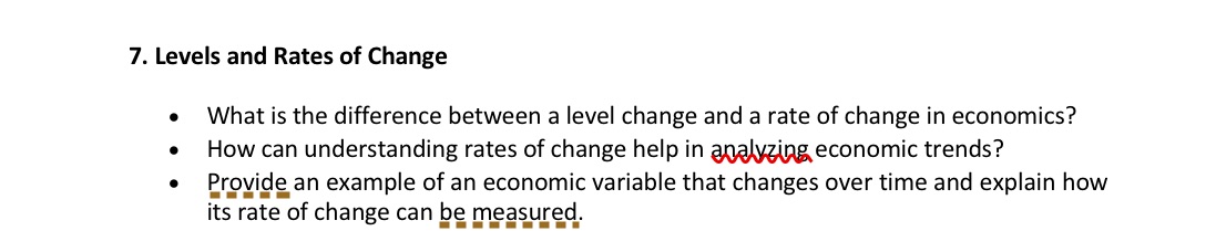 Levels and Rates of Change - What is the