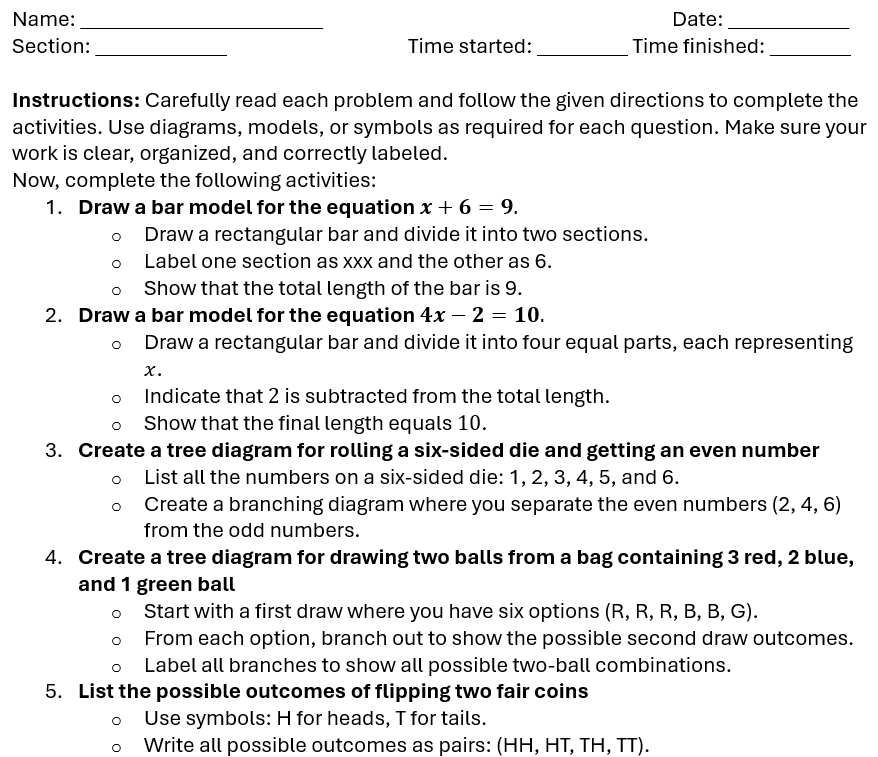 1. Draw a bar model for the equation x + 6 = | StudyX