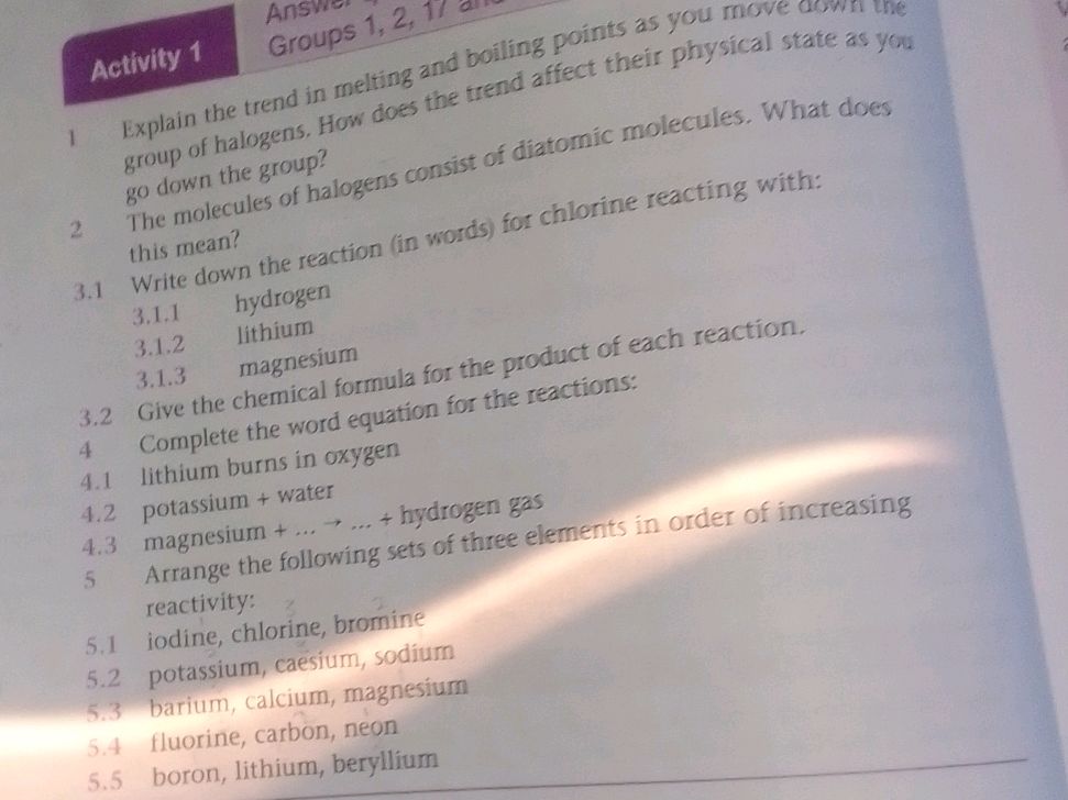 1 Explain the trend in melting and boiling | StudyX