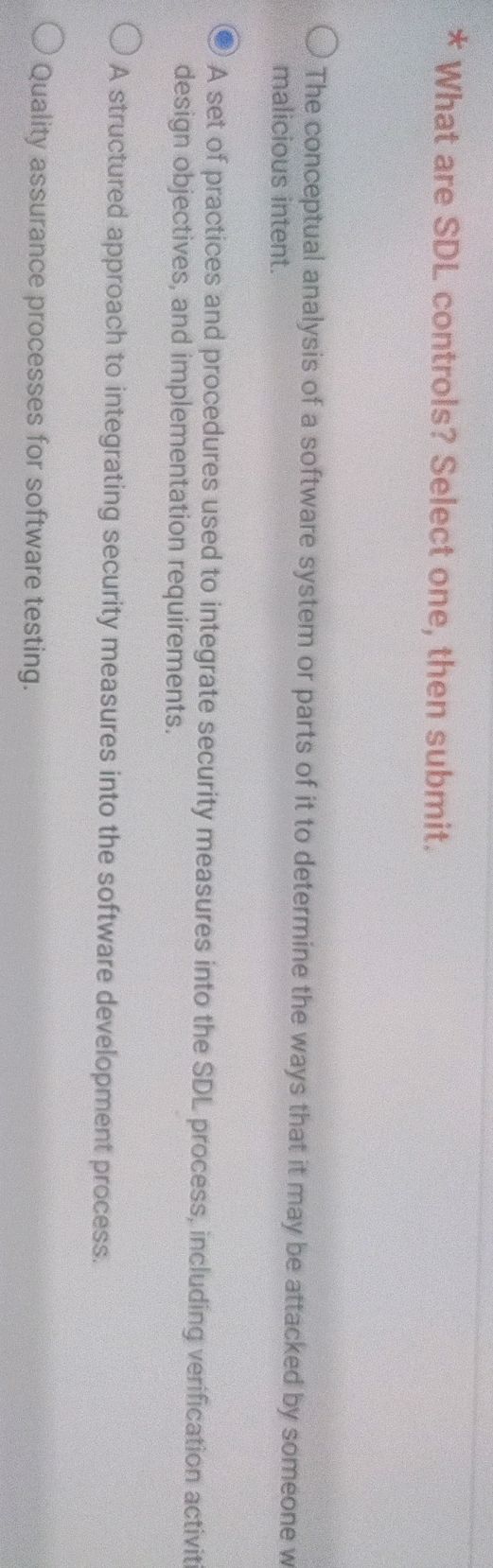 * What are SDL controls? Select one, then | StudyX