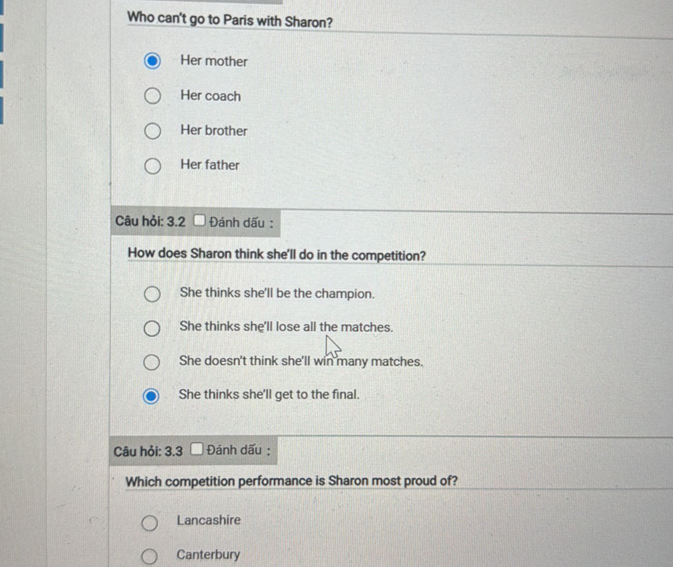 Who can't go to Paris with Sharon? Her | StudyX