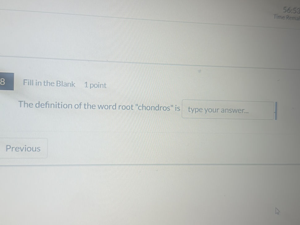 The definition of the word root "chondros" | StudyX