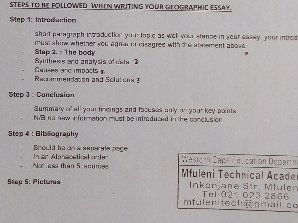 STEPS TO BE FOLLOWED WHEN WRITING YOUR | StudyX