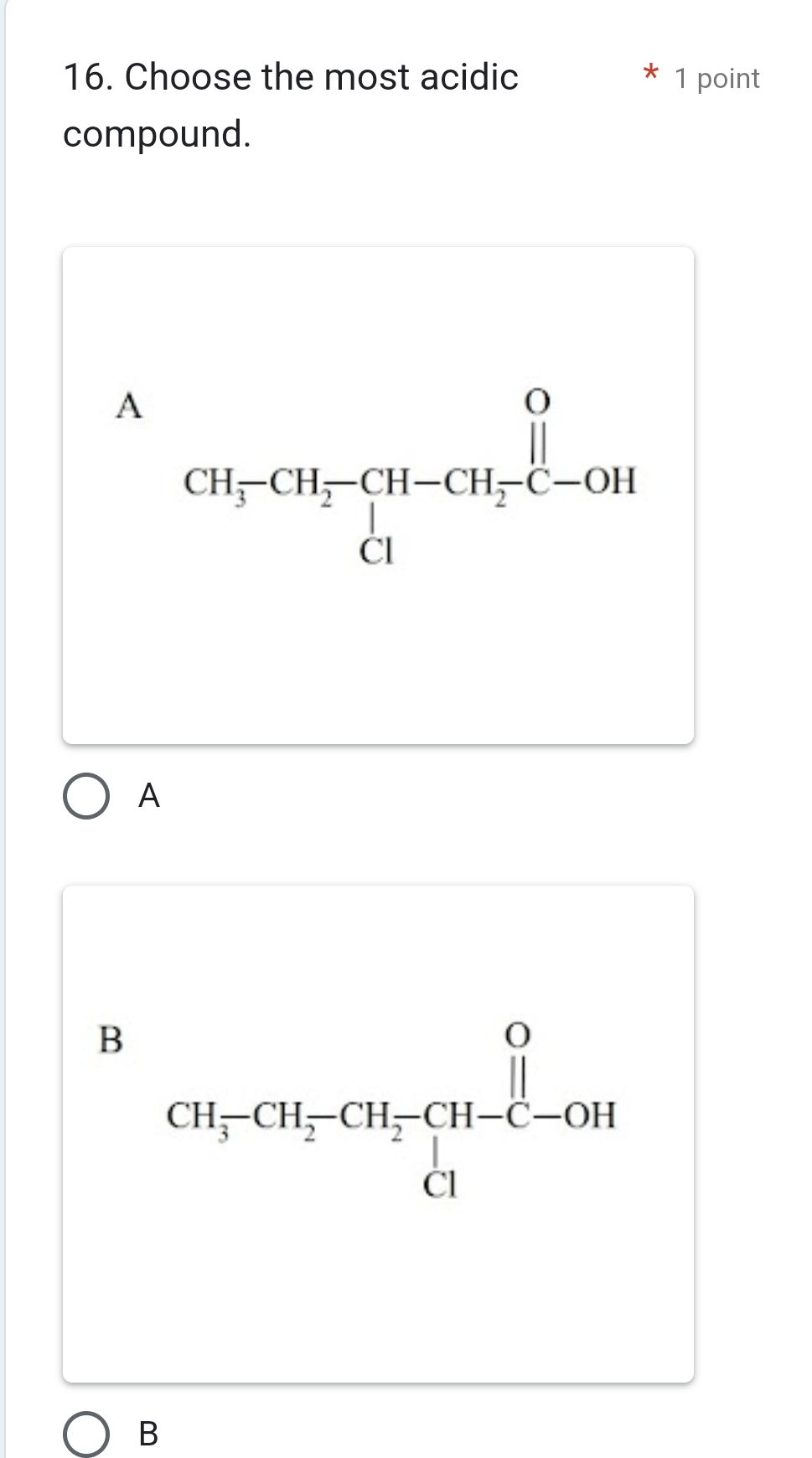16. Choose the most acidic compound. A $ | StudyX