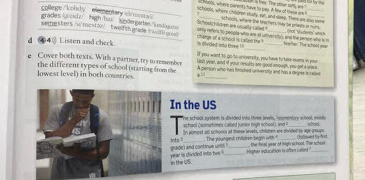 d 44) Listen and check. e Cover both texts. | StudyX