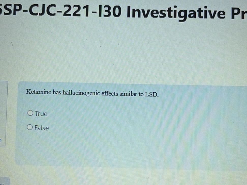 Ketamine has hallucinogenic effects similar | StudyX