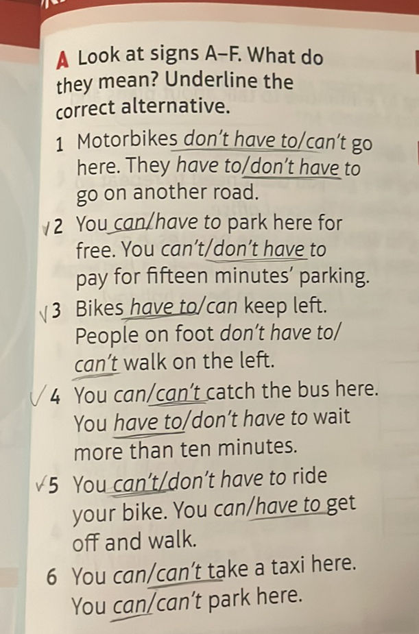 A Look at signs A-F. What do they mean? | StudyX