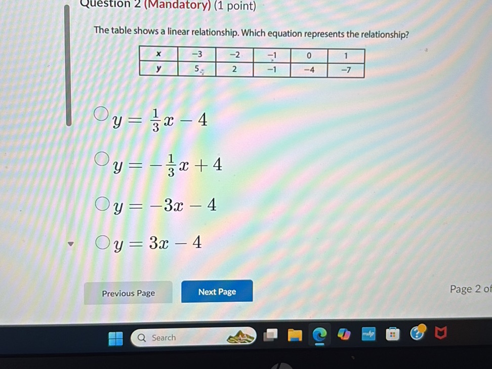 The table shows a linear relationship. Which | StudyX