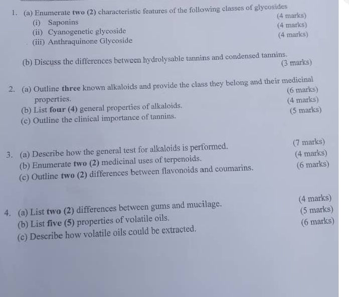 1. (a) Enumerate two (2) characteristic | StudyX