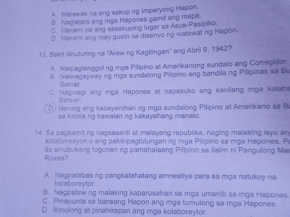 13. Bakit itinuturing na "Araw ng | StudyX