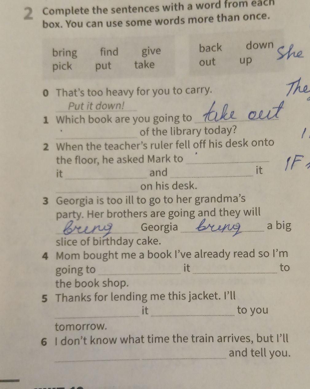 Complete the sentences with a word from each | StudyX