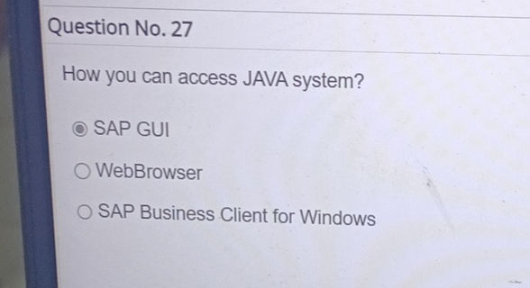 Question No. 27 How you can access JAVA | StudyX