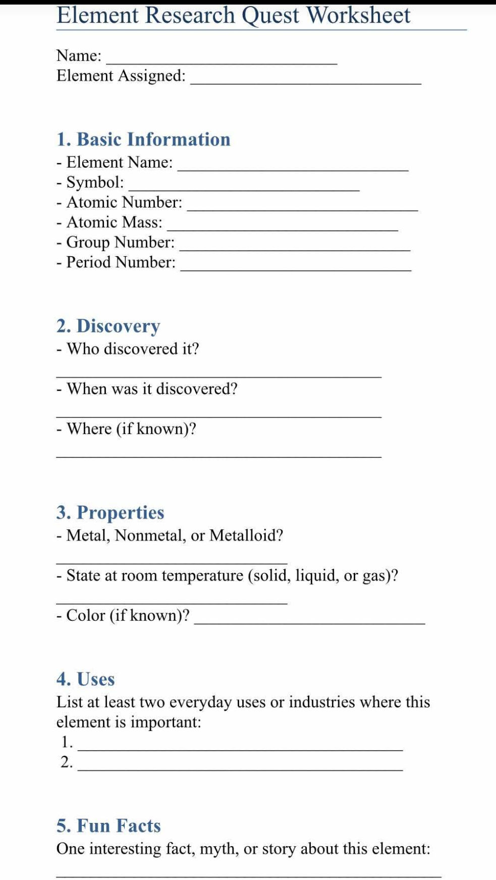 Name: Element Assigned: 1. Basic | StudyX