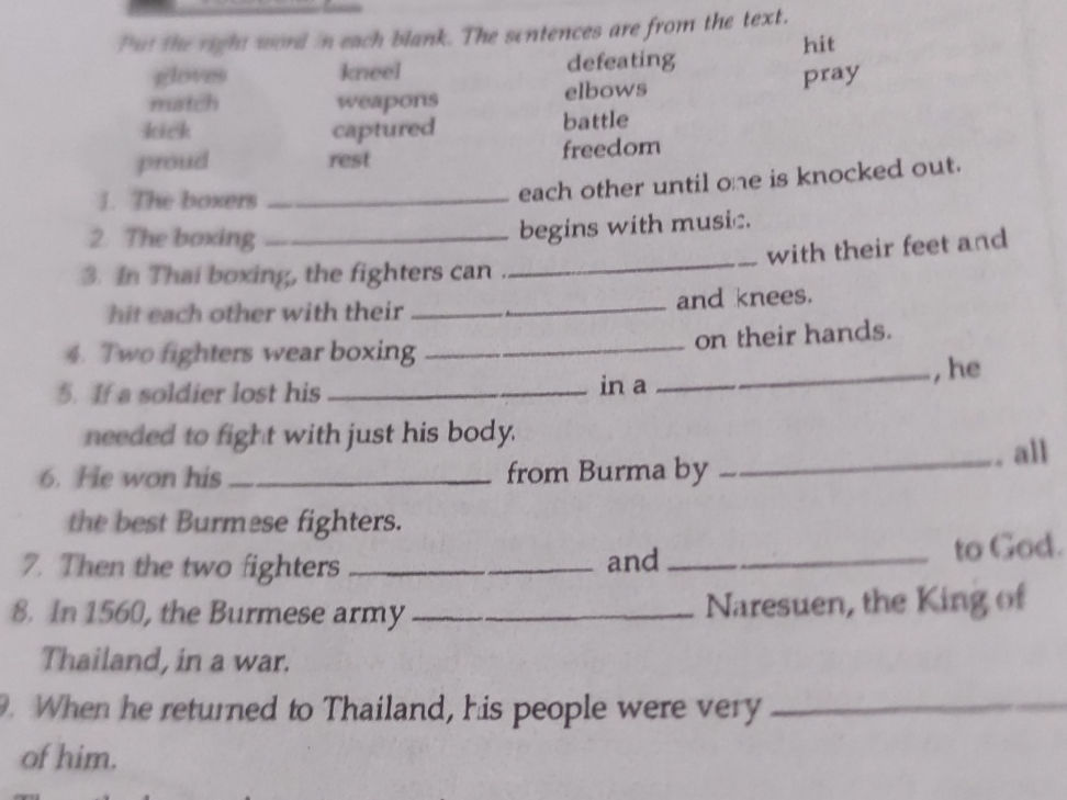 Put the right word in each blank. The | StudyX