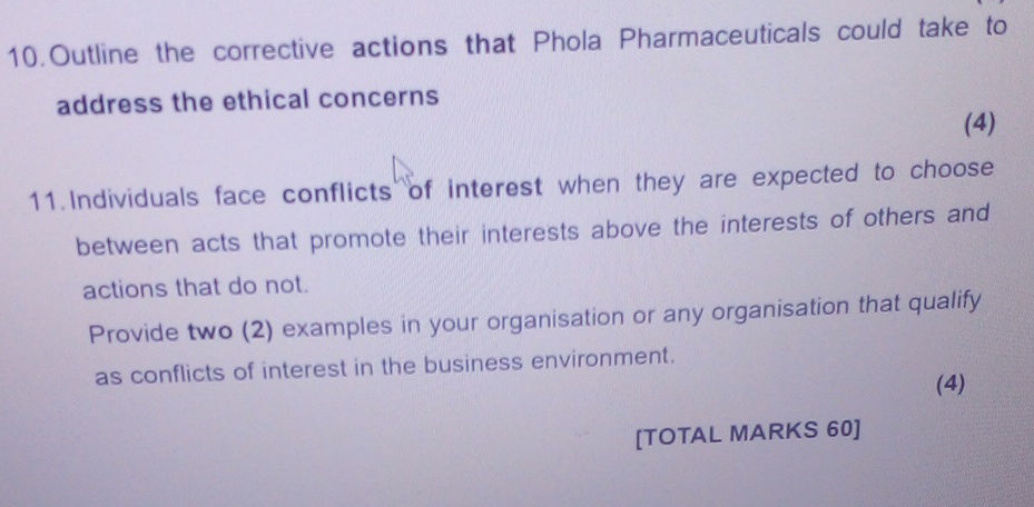 10. Outline the corrective actions that | StudyX
