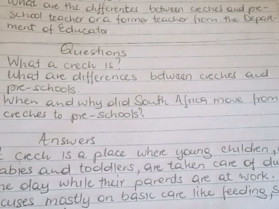 What a crech is? What are differences | StudyX