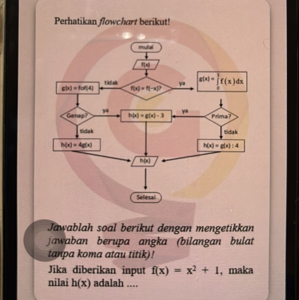 Perhatikan flowchart berikut! ``` mulai | StudyX