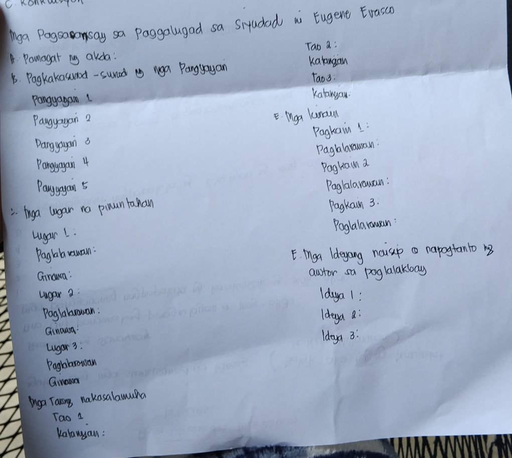 Mga Pagsasamsay sa Paggalugad sa siyudad ni | StudyX