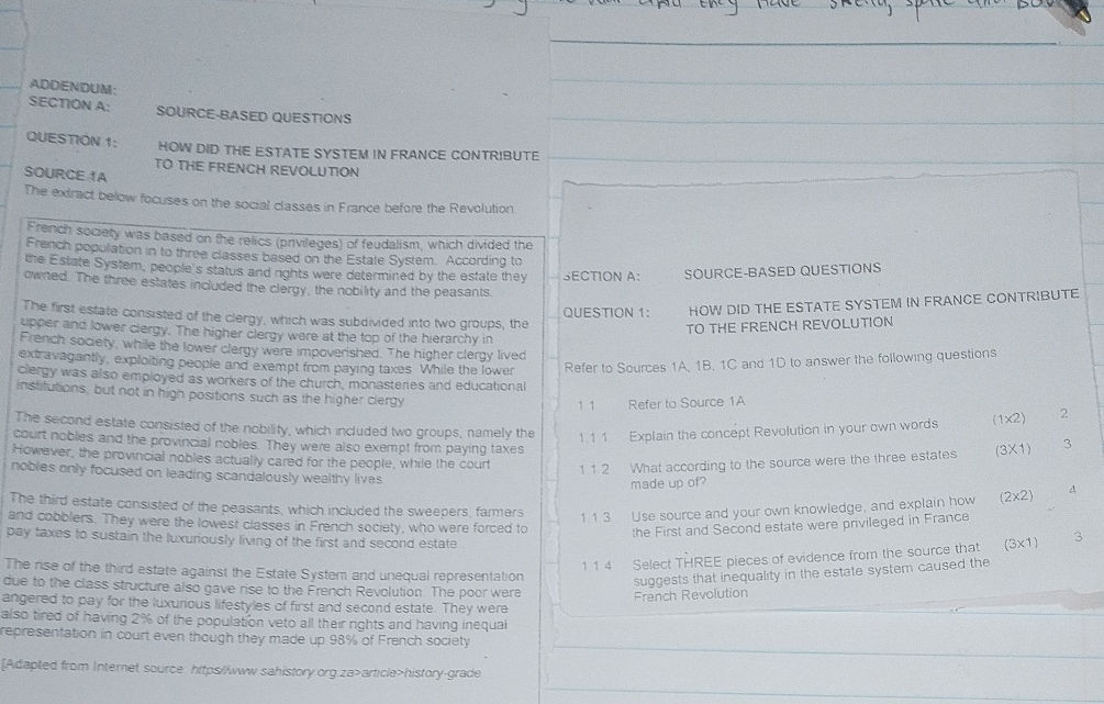 SECTION A: SOURCE-BASED QUESTIONS QUESTION | StudyX