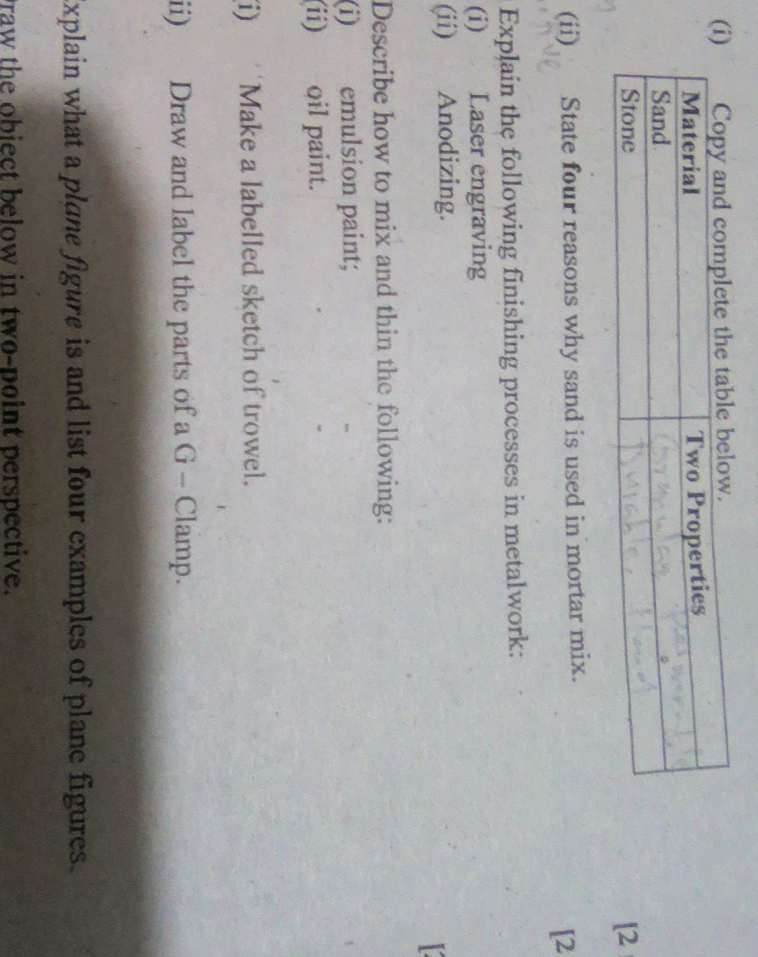 (i) Copy and complete the table below. | | StudyX
