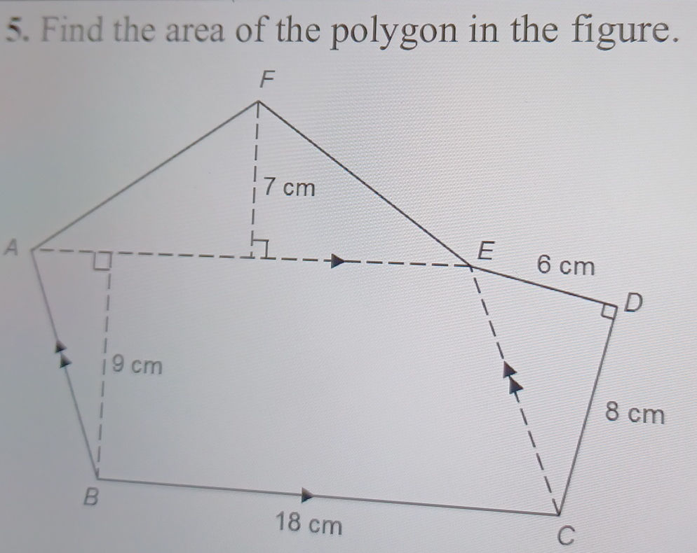5. Find the area of the polygon in the | StudyX