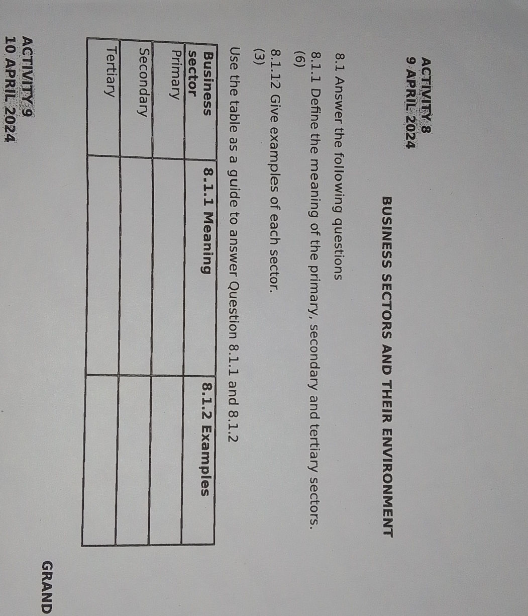 8.1 Answer the following questions 8.1.1 | StudyX