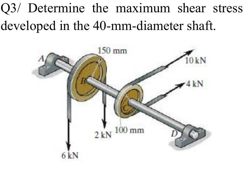 Q3/ Determine the maximum shear stress | StudyX
