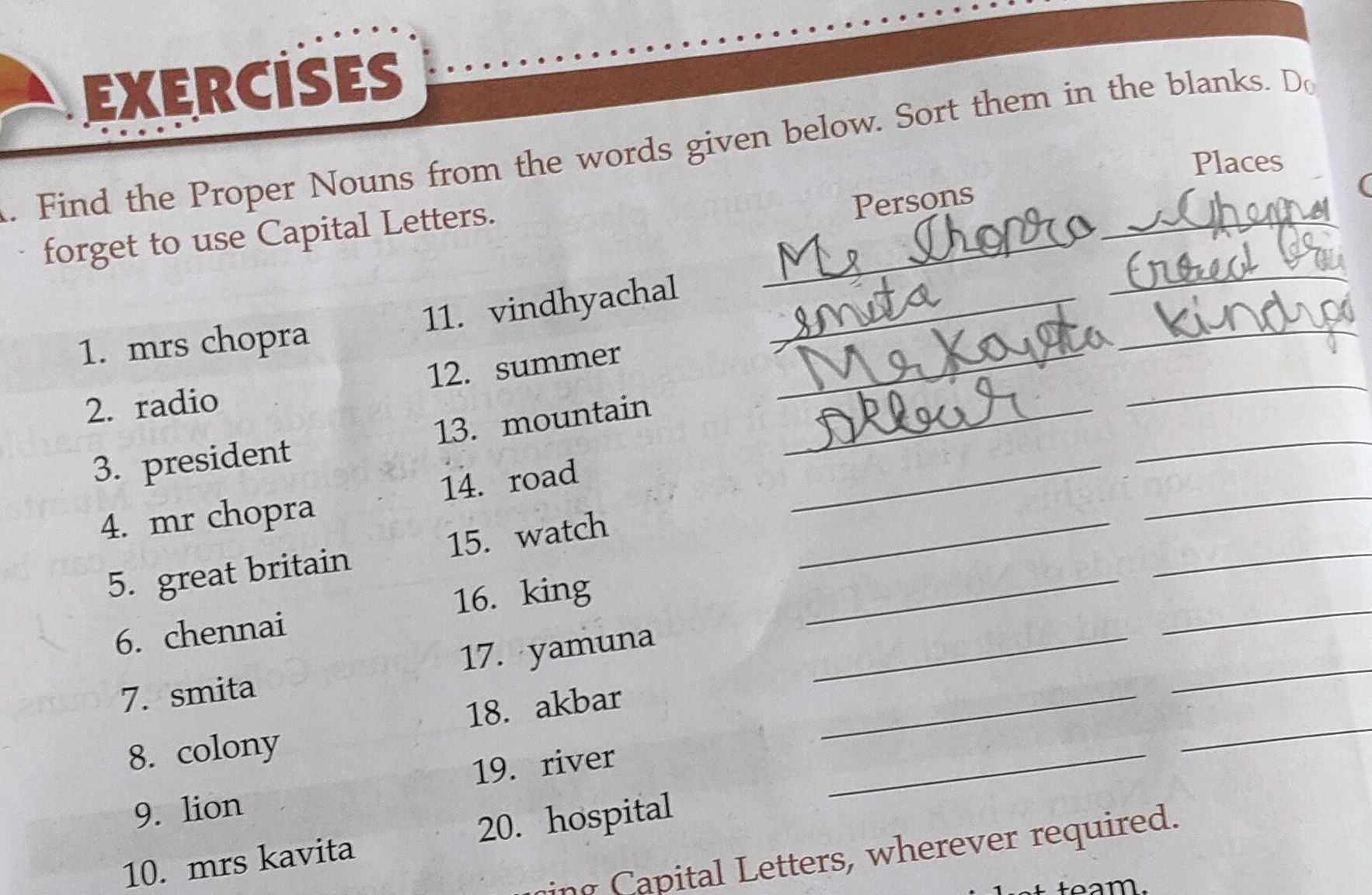 Find the Proper Nouns from the words given | StudyX