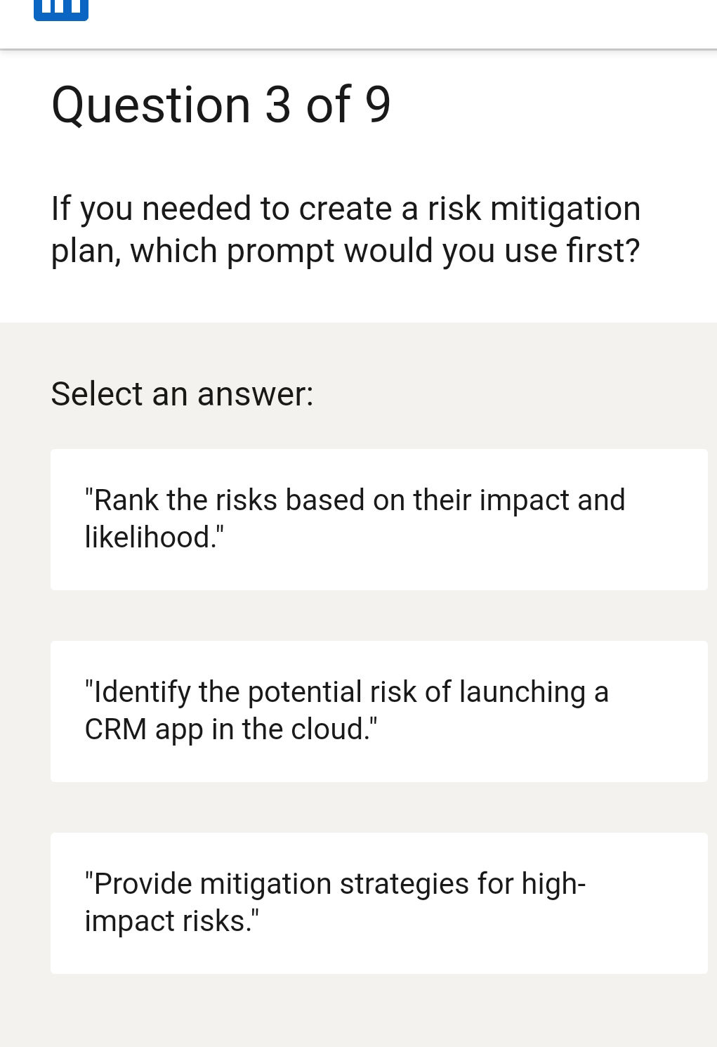 Question 3 of 9 If you needed to create a | StudyX