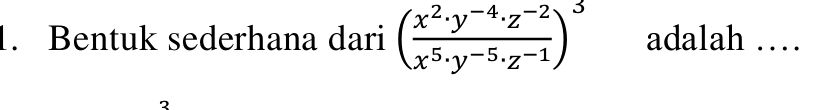 1. Bentuk sederhana dari $ ( {x^2 y^{-4} | StudyX