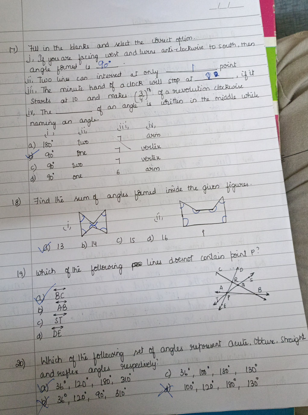 7) Fill in the blanks and select the correct | StudyX