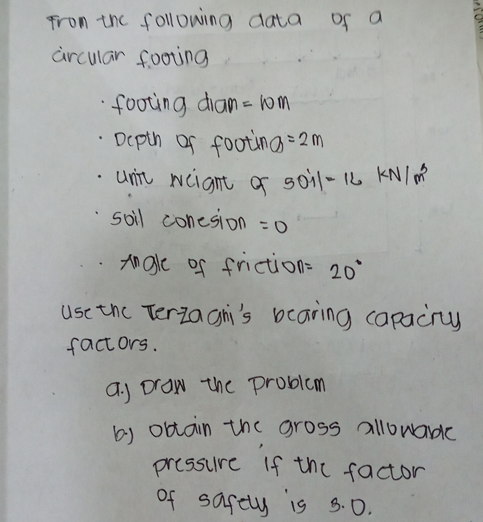 From the following data of a circular | StudyX